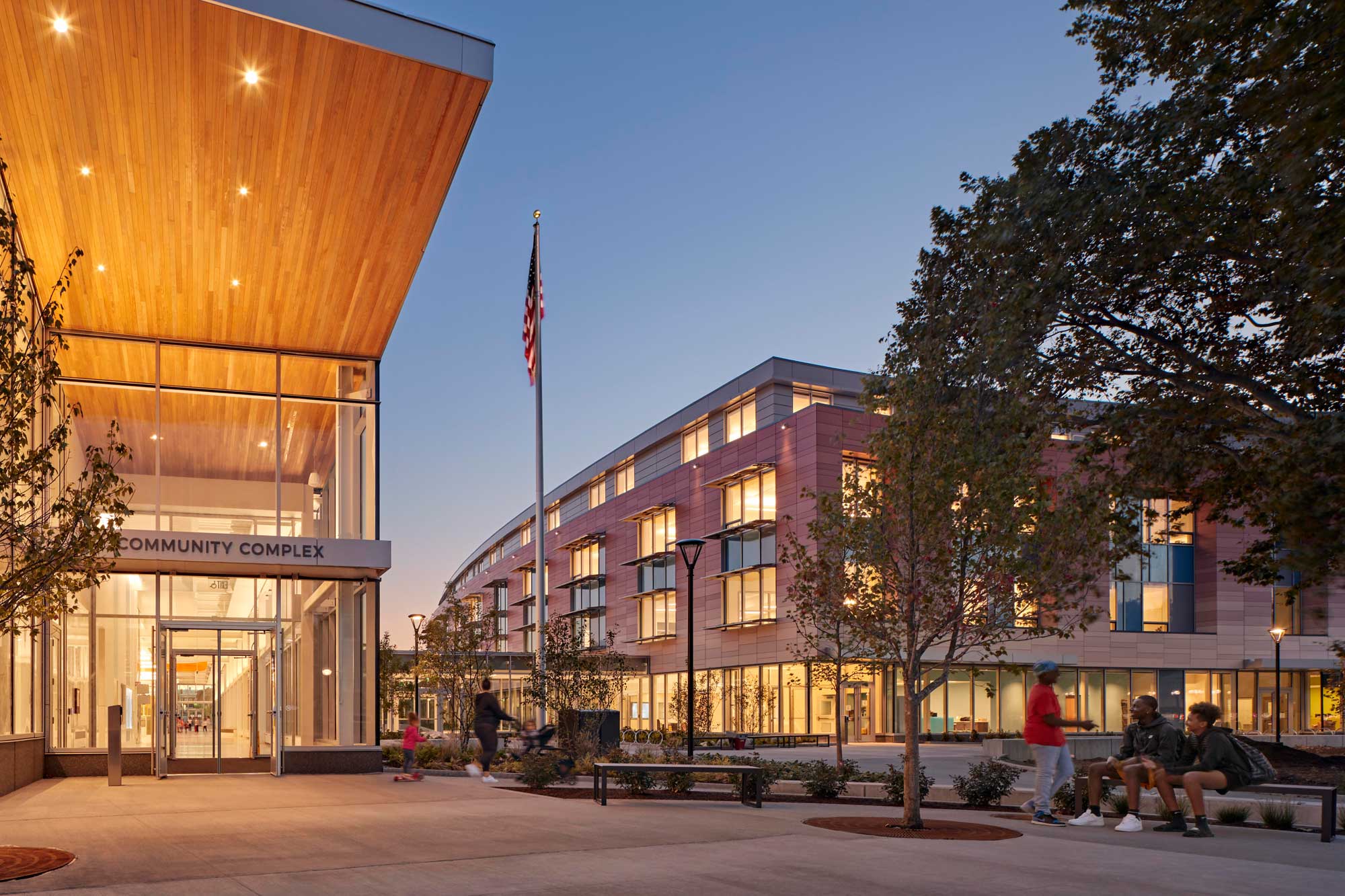 Civic buildings connect street to park | CNU