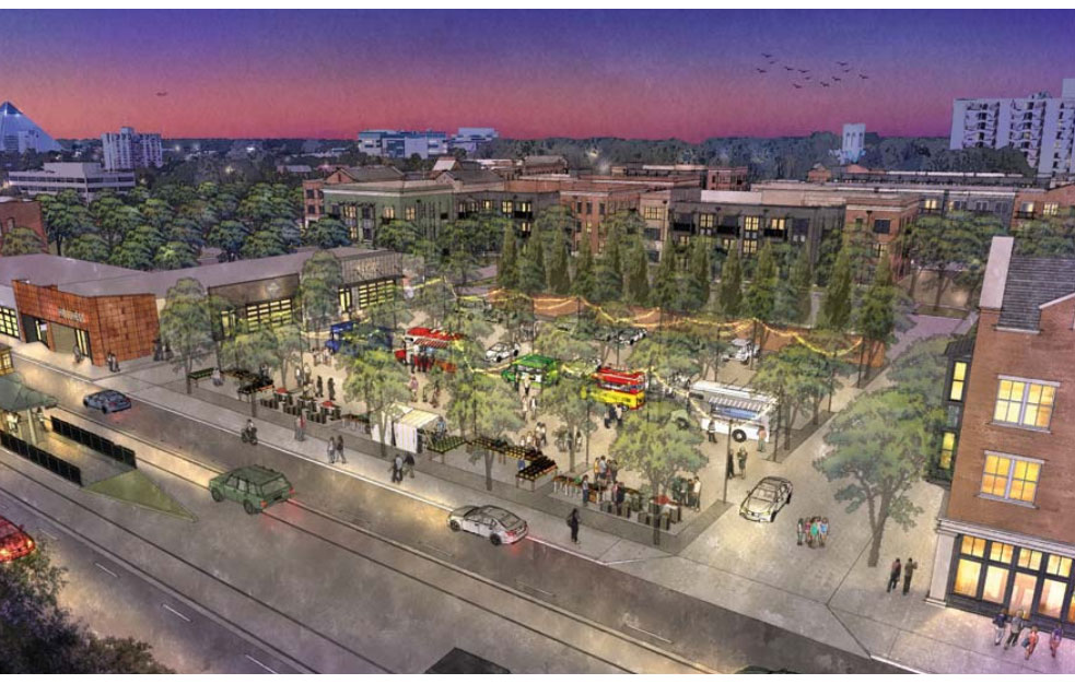 A parking lot and a plaza | CNU